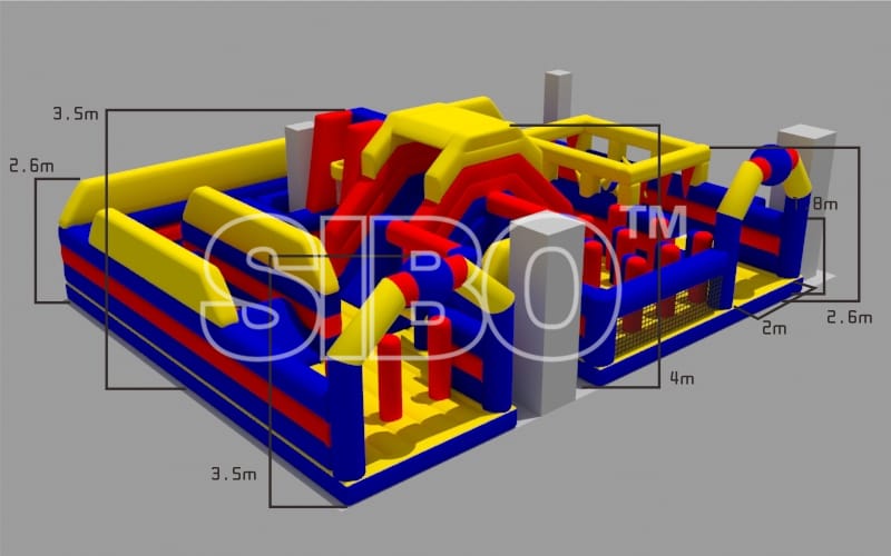 Inflatable Playground with Dual Arches and Safety Features – 4m Slide ...