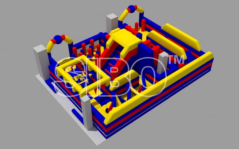 Inflatable Playground with Dual Arches and Safety Features – 4m Slide ...